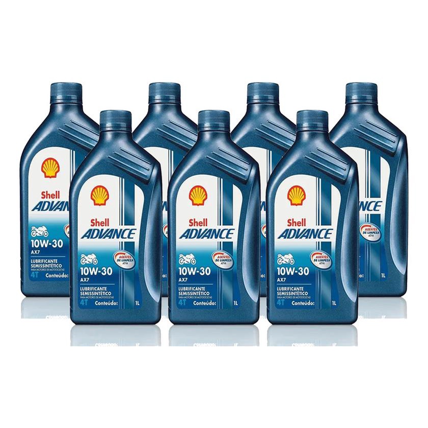 Kit 7 Shell Advance Ax7 4t 10w30 Semissintetico | Shopee Brasil