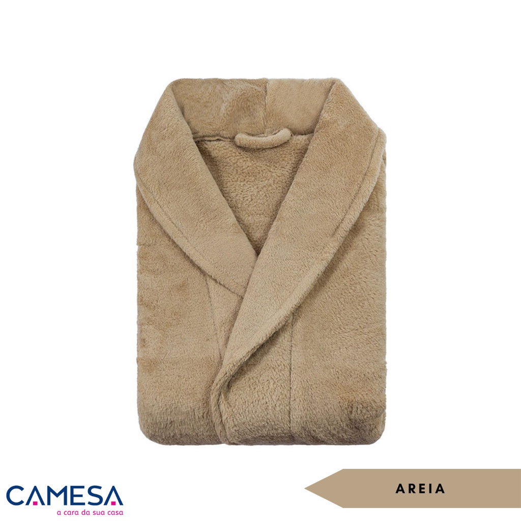 Roupão de Microfibra Camesa Quimono - Areia | Shopee Brasil