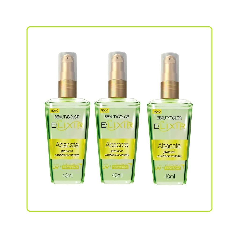 Kit 3 Óleo Elixir Nutritivo Abacate 40 Ml - Beauty Color | Shopee Brasil