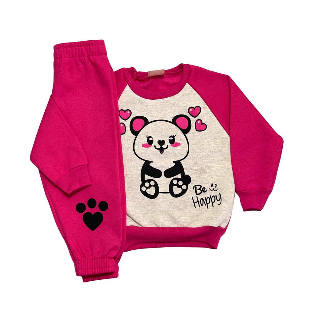 Conjunto bebe menina moletom estampado PMG | Shopee Brasil