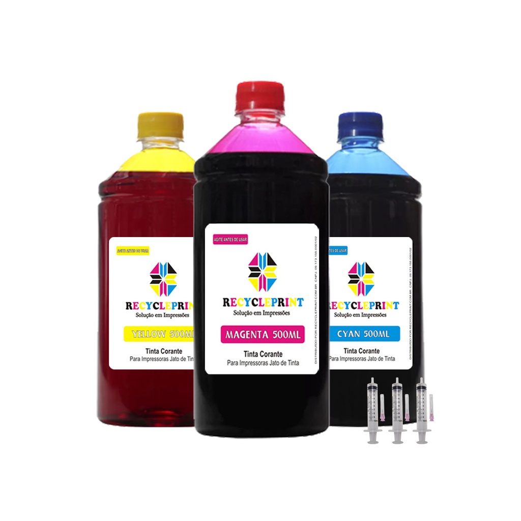3 Refil Color Tinta Compatível Epson L375 L395 L3110 L3150 | Shopee Brasil