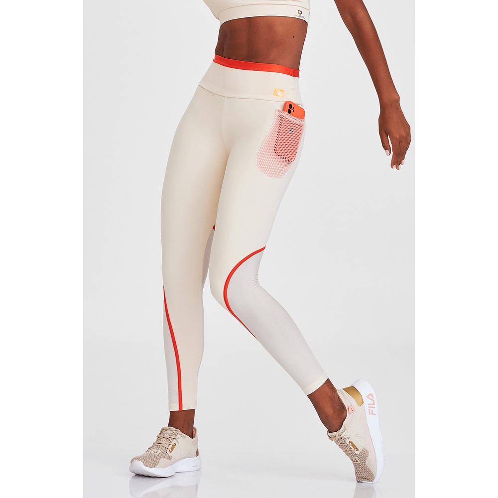 Legging Nakay Bolso Tela Cajubrasil Off White | Shopee Brasil