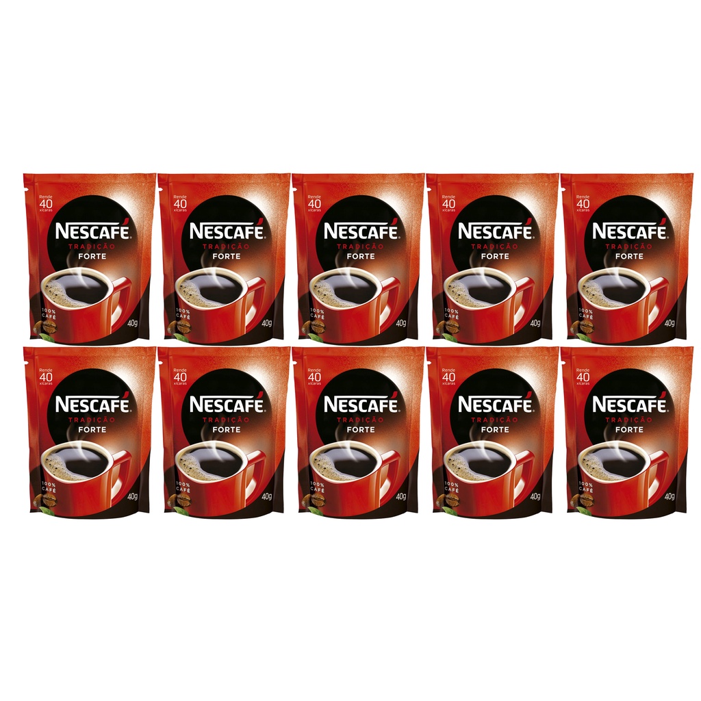 Kit com 10 Sachês de Café Solúvel Forte Nescafé 40g | Shopee Brasil