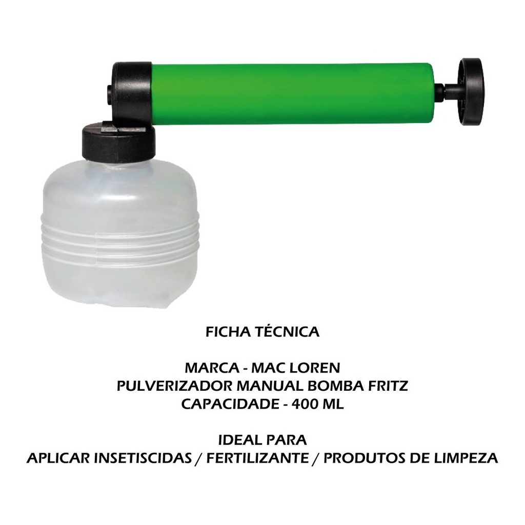 Pulverizador 400ml (bomba Flitz )mac-loren | Shopee Brasil