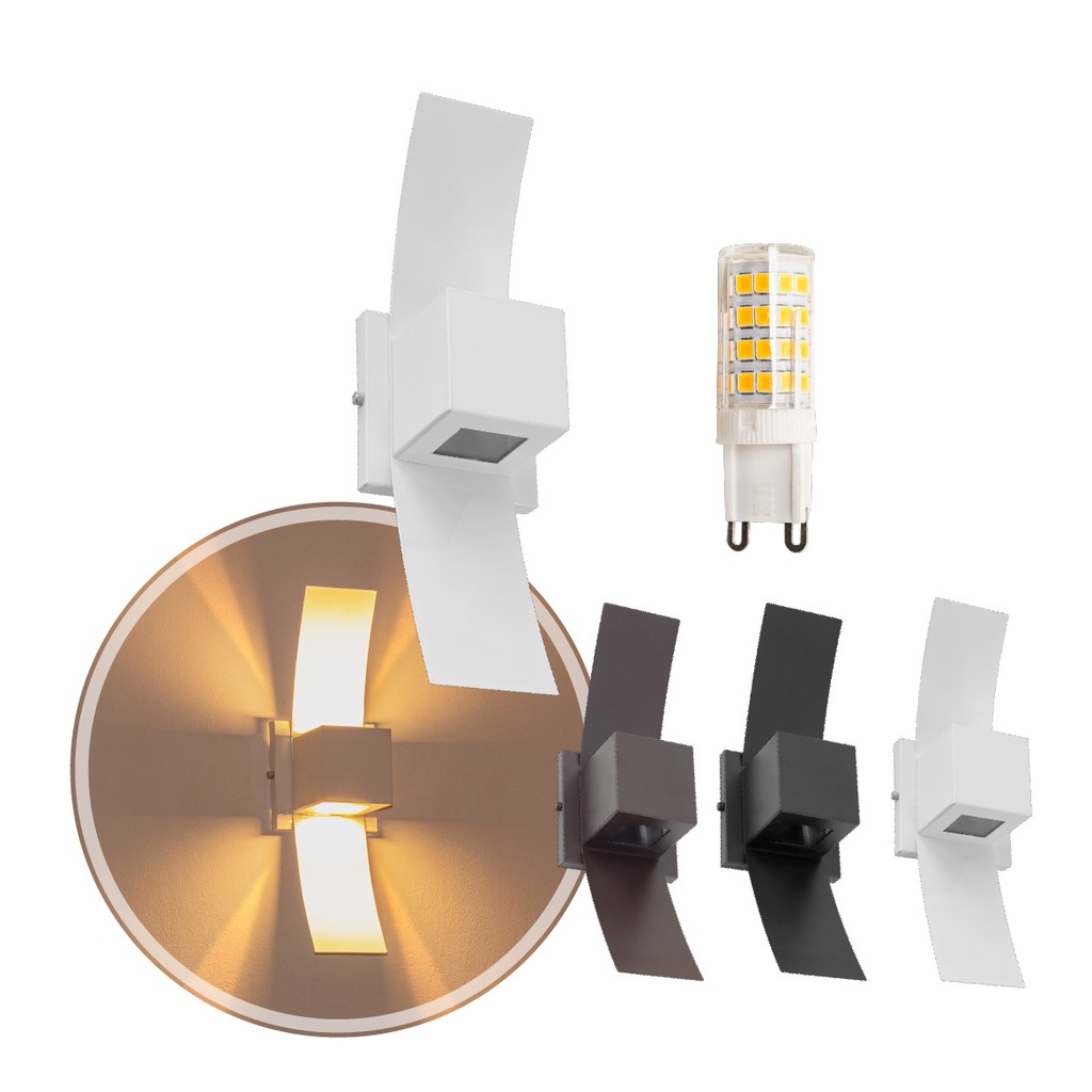 Arandela Box Aba Efeito 2 Foco Alumínio + LED G9 5w St890 | Shopee Brasil Arandela Box Aba Efeito 2 Foco Alumínio + LED G9 5w St890 | Shopee Brasil