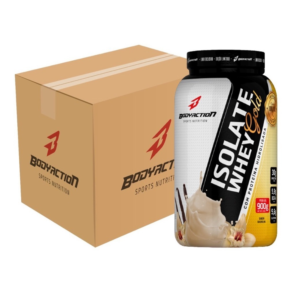 Atacado Caixa 6x Isolate Whey Gold 900g - Bodyaction | Shopee Brasil