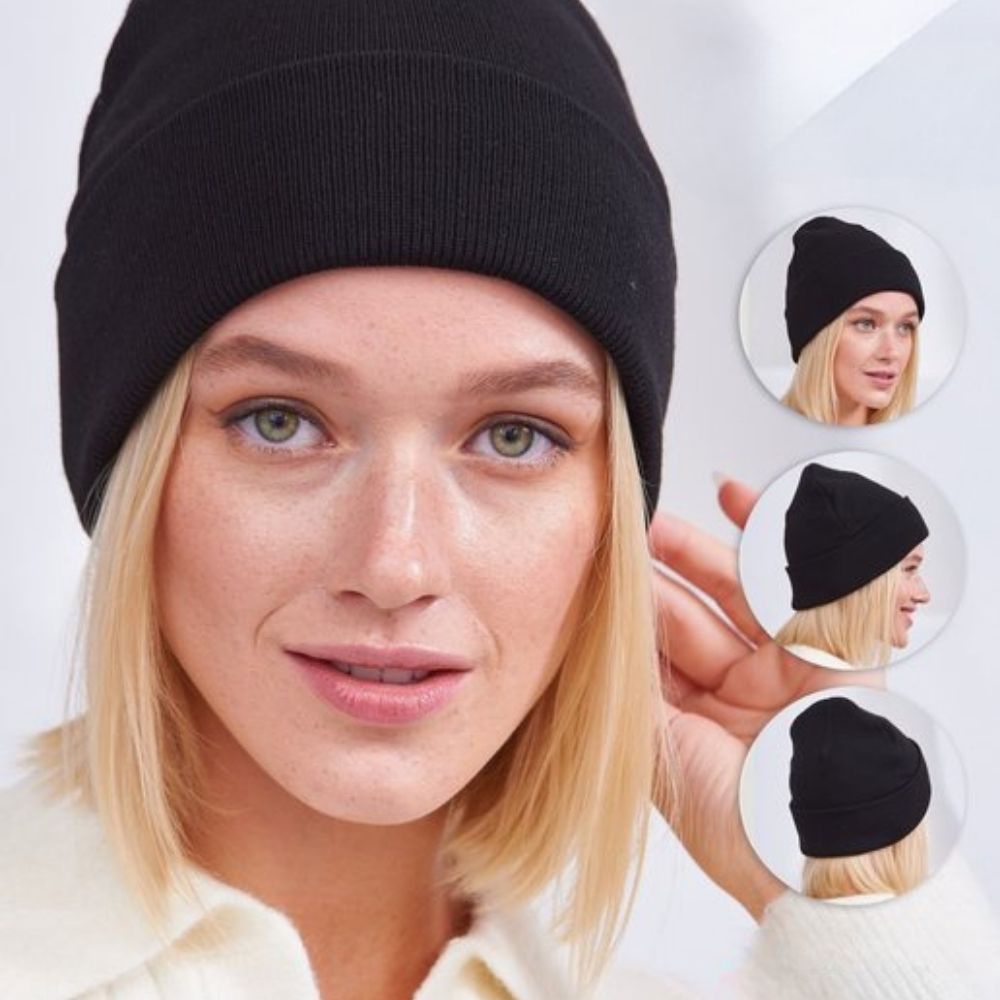 Touca De Frio Lisa Preta Gorro De Lã Inverno Frio Unissex Adulto ...