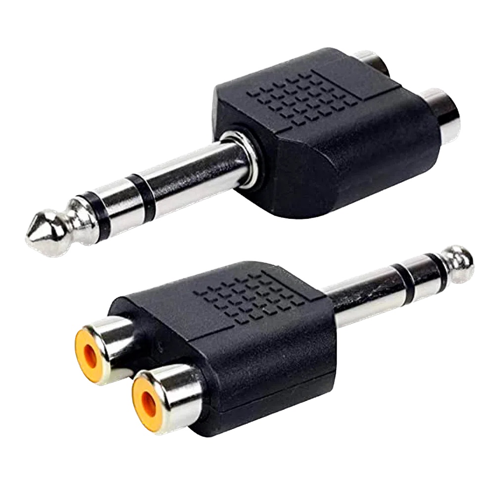 kit 10 Adaptador Plug P10 stereo 6,35mm x 2 RCA Jack Femea | Shopee Brasil