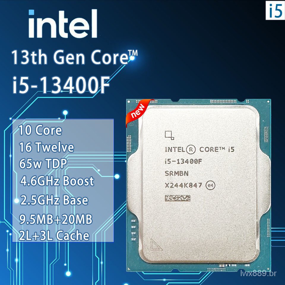 Processador de CPU Intel Core i5 13400F Novo i5-13400F 2.5 GHz 10-Core 16-Thread 65W LGA 1700 ...