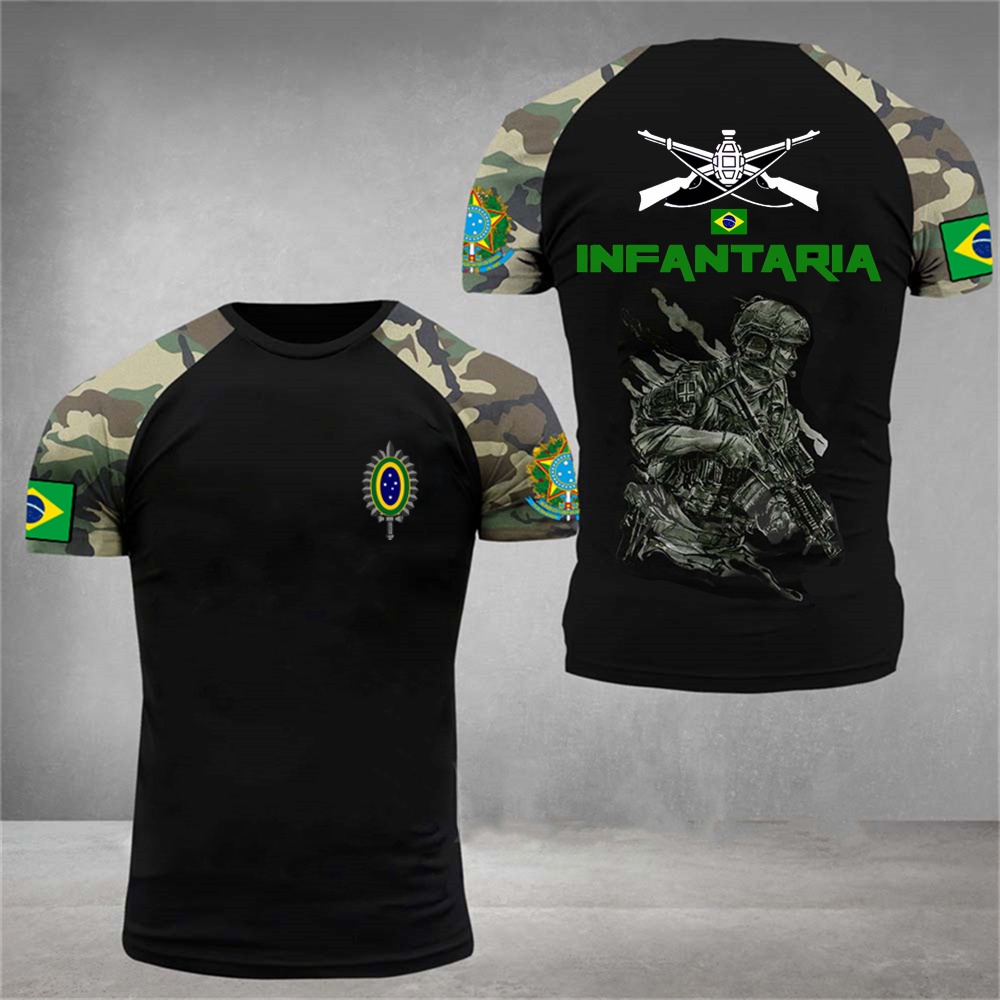 Camiseta Militar Do Exército Brasileiro Para Homens Veterano Impressão De Verão De Manga Curta ...