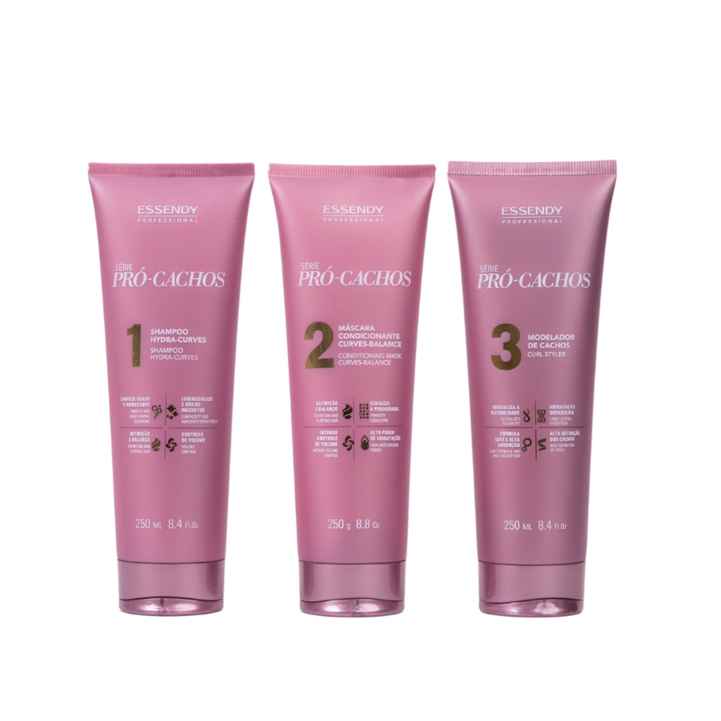 Kit Home Care Série Pró-Cachos (SH, MASK, MODELAD. 250ml) | Shopee Brasil