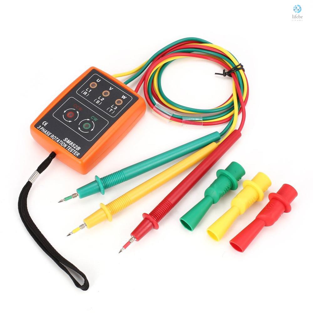 SM852B Testador De Rotação 3-Fases Indicador Digital De Fase Detector ...