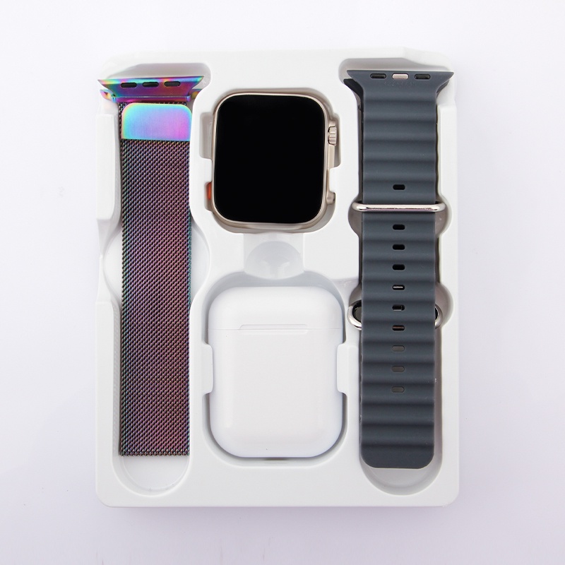 Smartwatch i12 fone de ouvido Bluetooth 2 em 1 i8 Ultra mini oxigênio no sangue concurso de ...