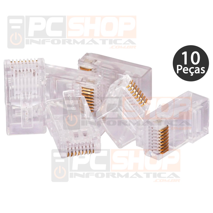 Conector RJ45 CAT5e Plug para Cabo de Rede Internet | Shopee Brasil
