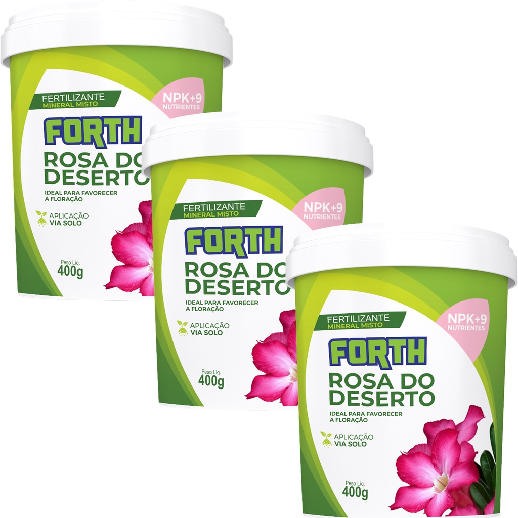3 Adubos Fertilizante FORTH Rosa do Deserto 400g - Floração | Shopee Brasil