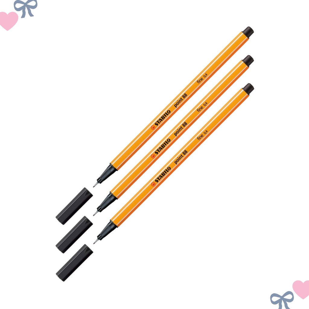 Kit Caneta Stabilo Preta 3 Unidades Ponta Extrafina 0.4mm | Shopee Brasil