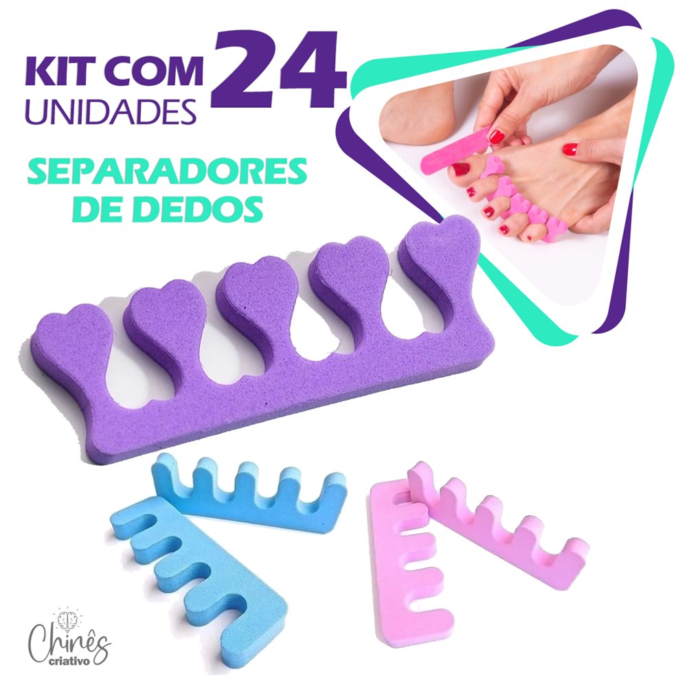 Kit Separador De Dedos De Eva Pedicure Reutilizável Com 24 unidades ...