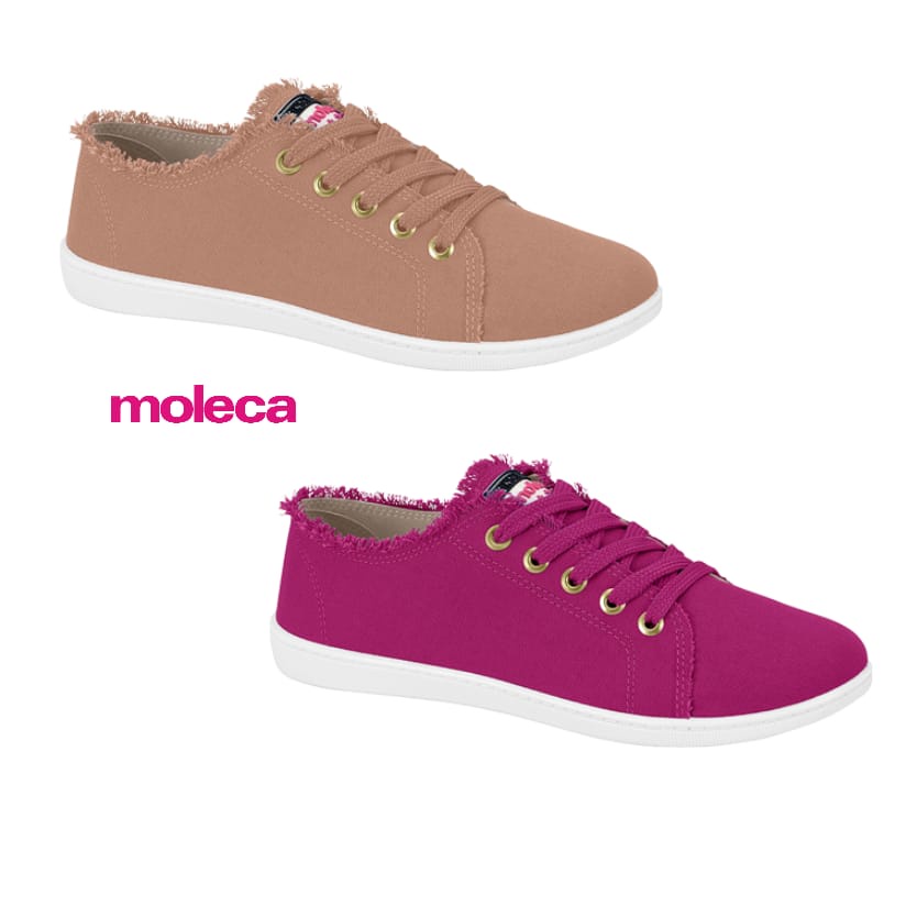 Tenis Moleca Lona Desfiado Moda Casual Feminino 5605459 | Shopee Brasil