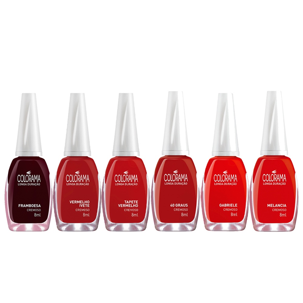 Kit Esmaltes Tons De Vermelho Colorama 8Ml 6 Unidades | Shopee Brasil