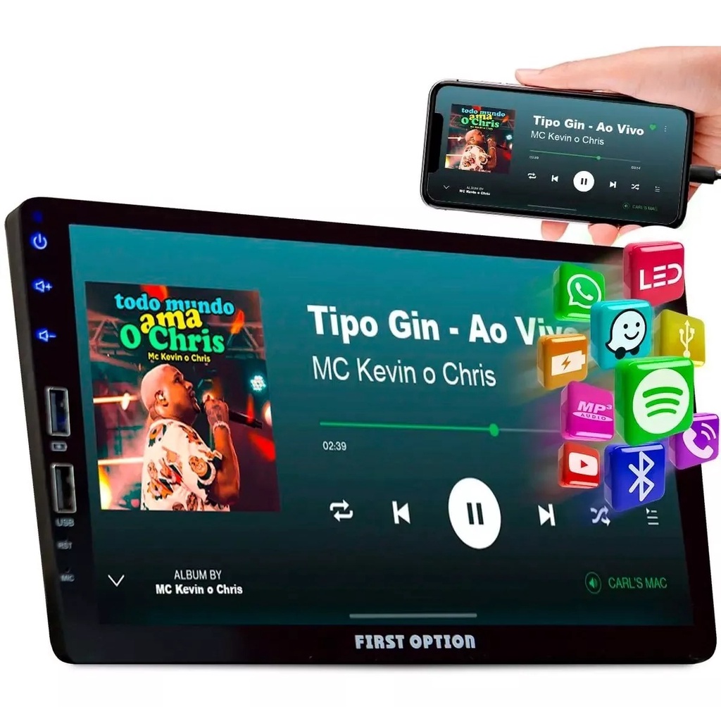 Central Multimidia Mp5 1Din 9 Polegadas Bluetooth Camera de Ré 9810 1 Din | Shopee Brasil