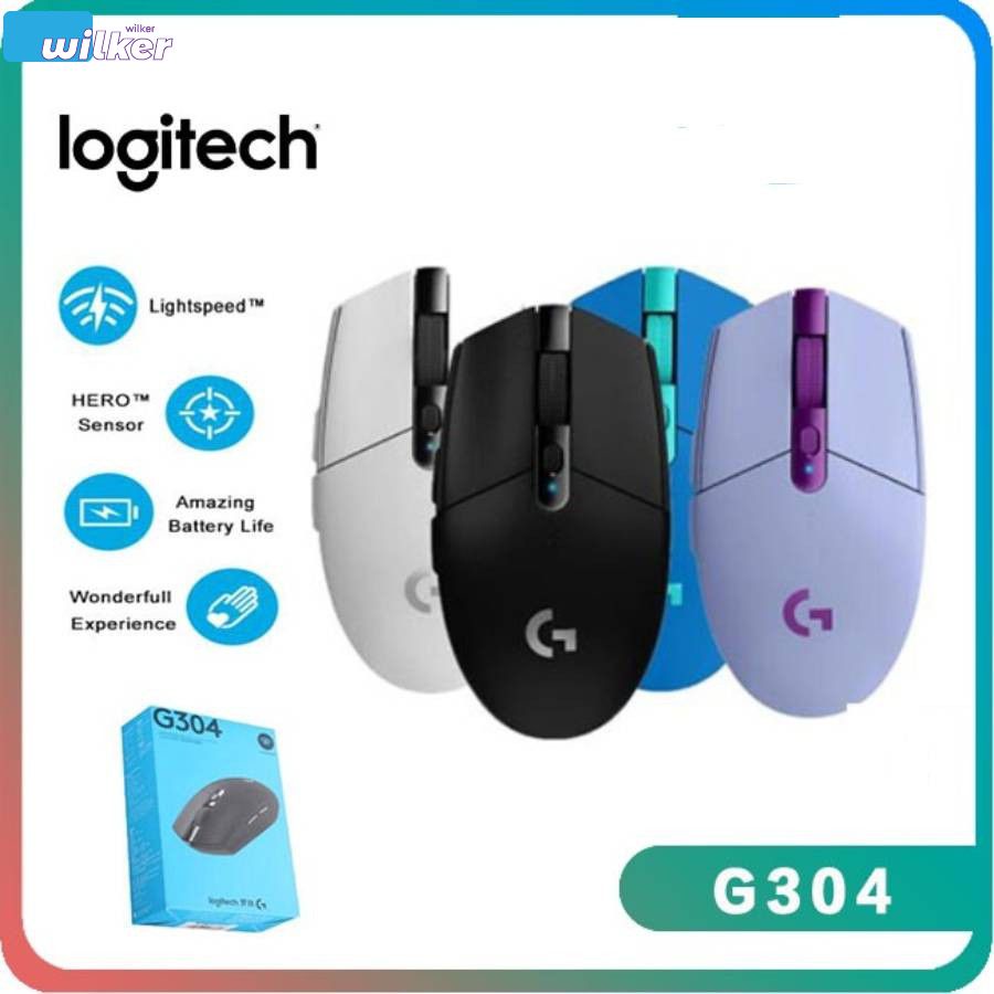 Logitech G304 Mouse para jogos sem fio Lightspeed, sensor de herói, 12.000 Dpi, leve, 6 wilker1 ...