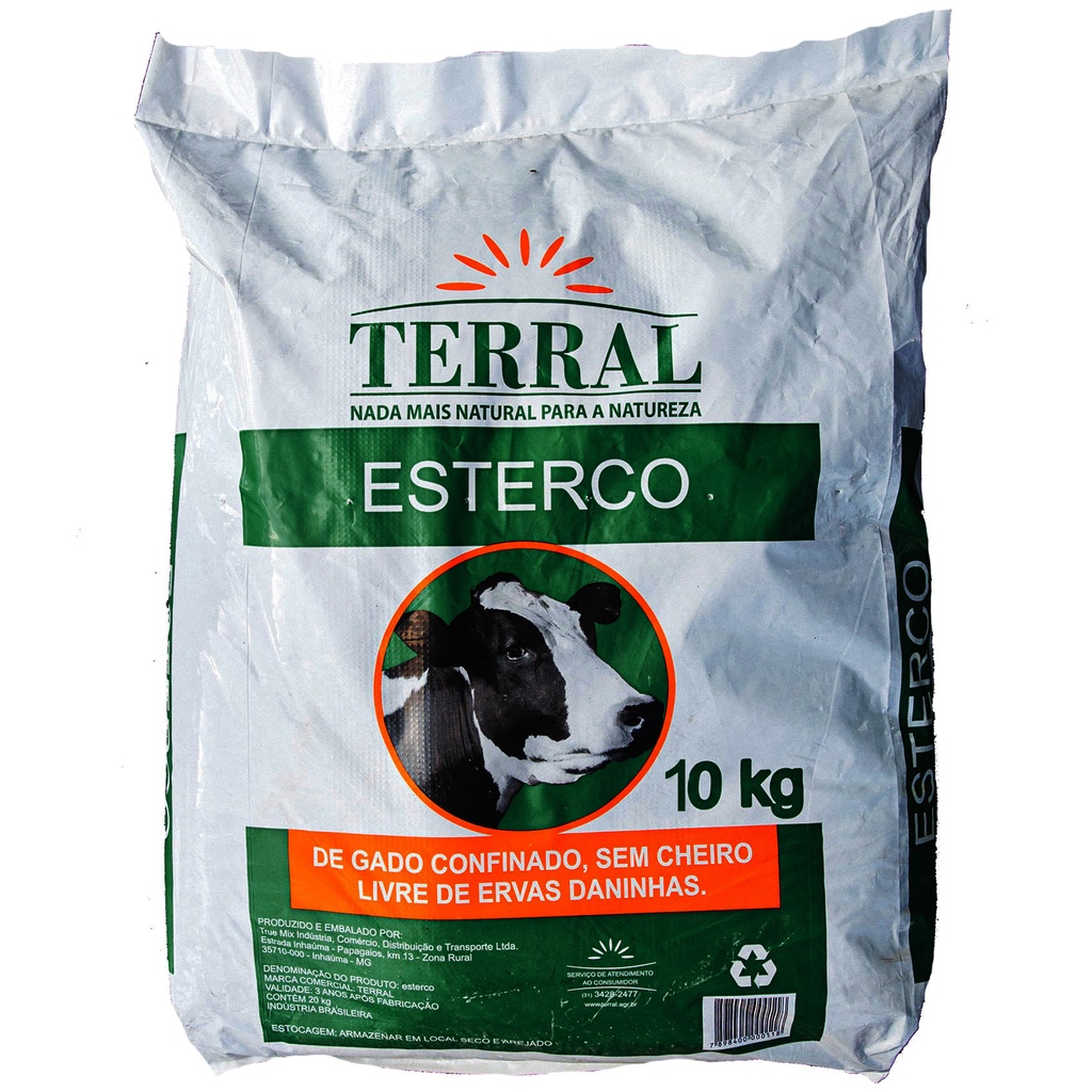 10kg Esterco de gado Confinado Terral Orgânico | Shopee Brasil