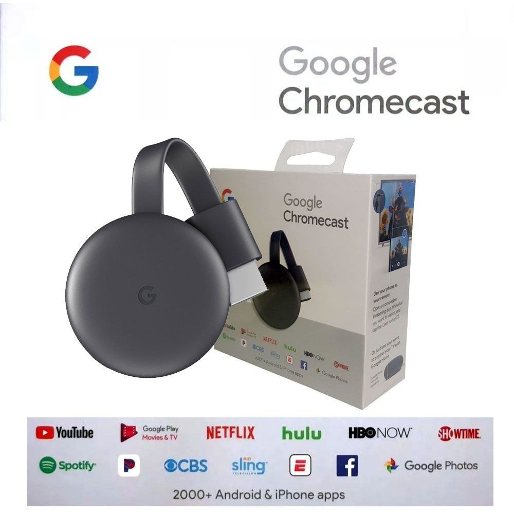 Novo Google Chromecast original 3 Hdmi 1080p Chrome Cast 3 Original ...
