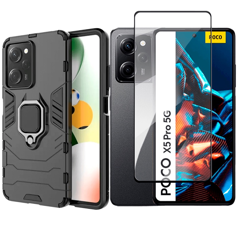 Capa Anti Impacto Anel Para Xiaomi Poco X5 Pro + Pelicula Vidro | Shopee Brasil