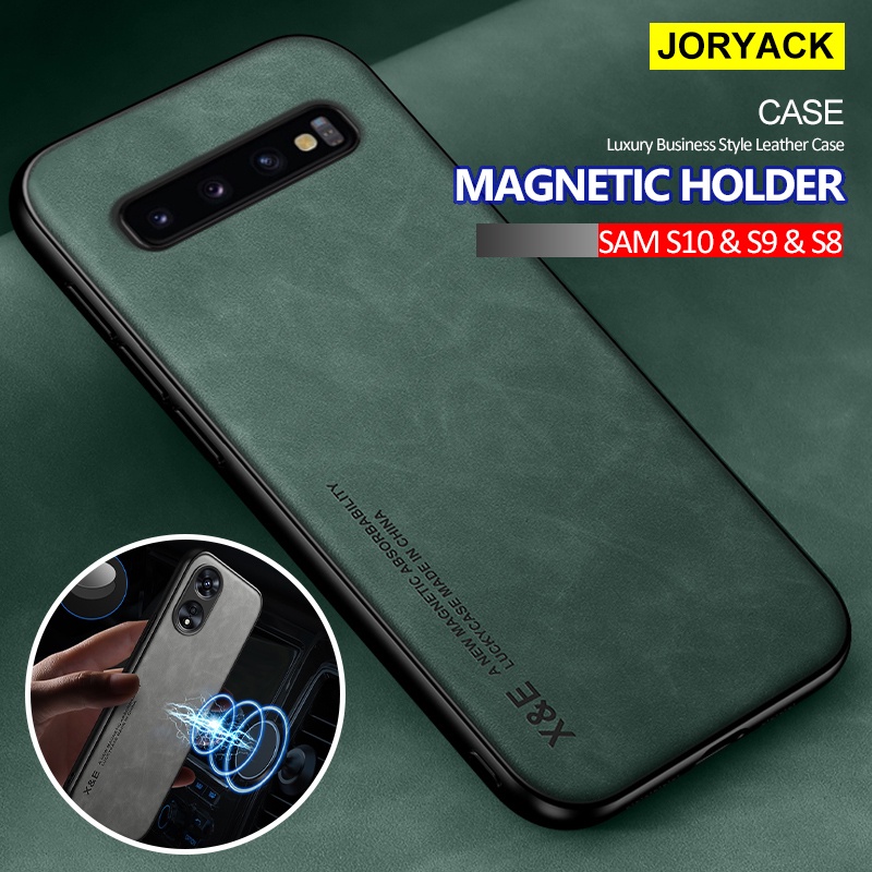 Capa De Luxo Joryack Para Samsung Galaxy S10 Plus S10E S9 S8 Plus Couro Carro Com Ímã Fosco Anti ...