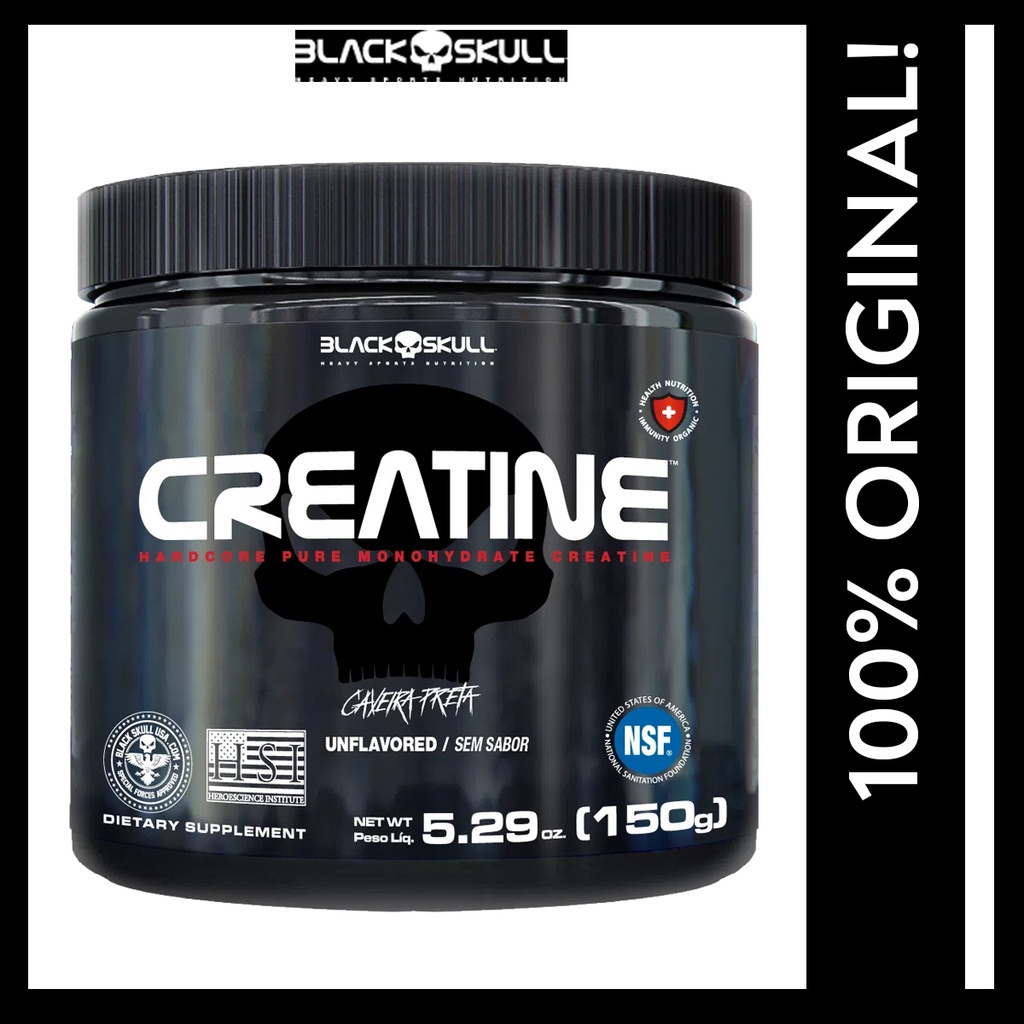 Creatina Black Skull Monohidratada CREATINE 150G Sem Sabor | Shopee Brasil