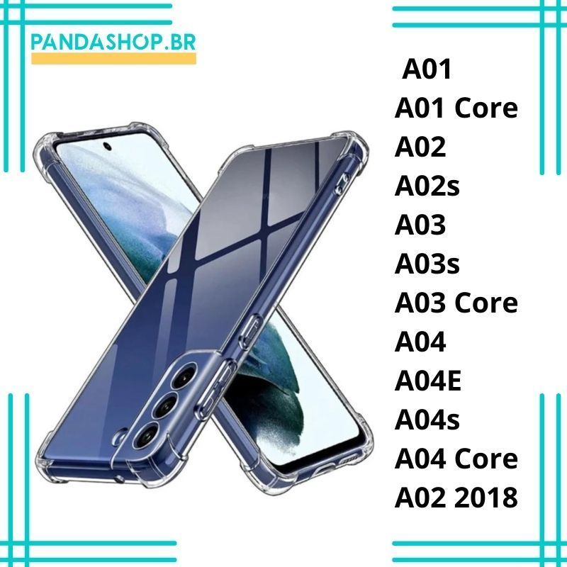 Case Capa Capinha Transparente Compativel com Samsung Galaxy A01/ A01 Core/ A02/ A02s/ A03/ A03s ...