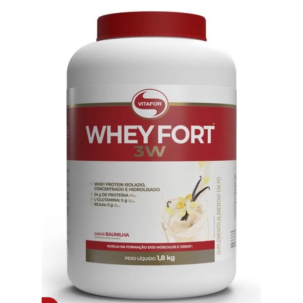 Whey Fort Vitafor Whey Protein Isolado Concentrado e Hidrolisado L ...