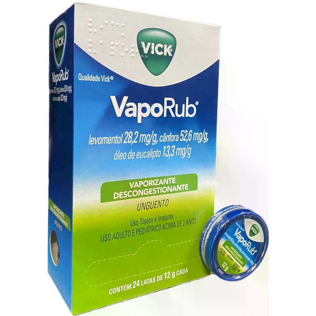 Vick VapoRub Unguento Caixa Com 24 Latas De 12g Cada | Shopee Brasil