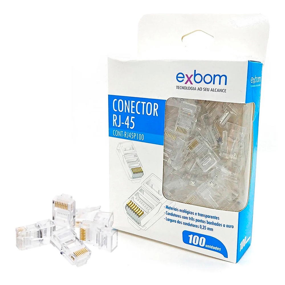 CONECTOR -RJ45 100UND | Shopee Brasil