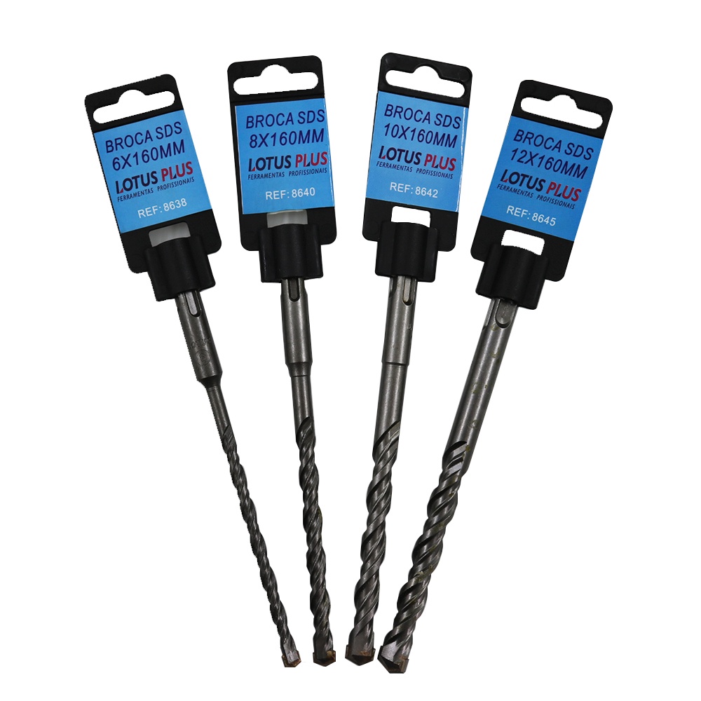Kit de 4 Brocas Sds Plus Concreto 6mm 8mm 10mm 12mm x 160mm Lotus ...