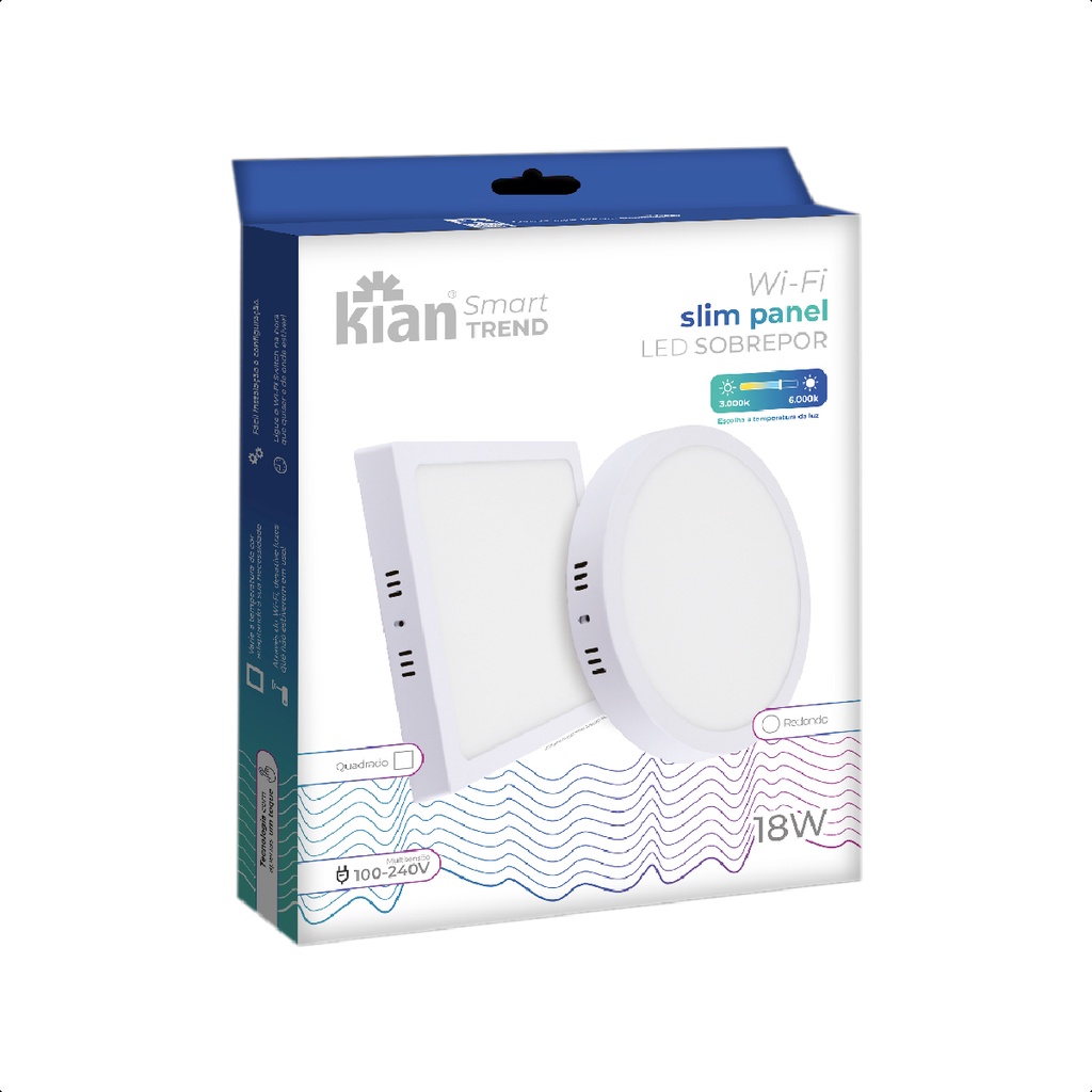Luminária Painel Plafon Kian LED Smart Trend Kian 18W | Shopee Brasil