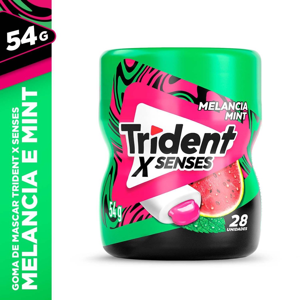 Chiclete sabor melancia mint pote com 28 unidades - Trident | Shopee Brasil