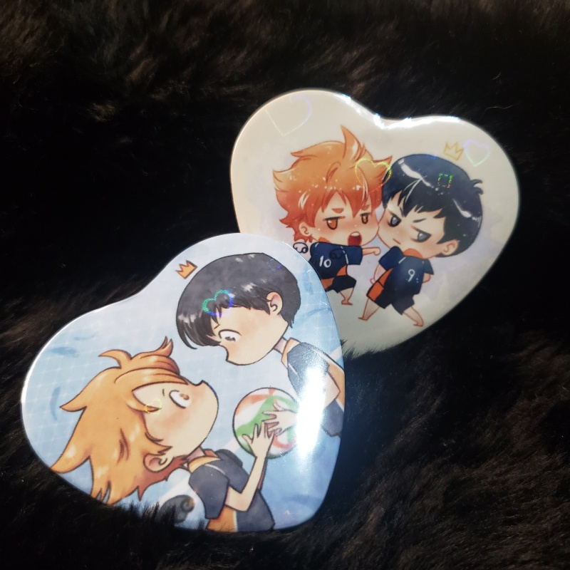 Haikyuu Botton Holográfico coração | Shopee Brasil