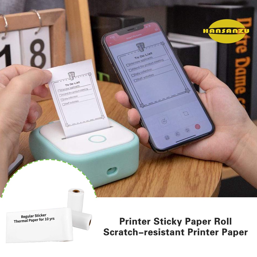 [HNUU] 3Pcs/Set Mini Impressora Papel Térmico Auto-Adesivo À Prova D ...