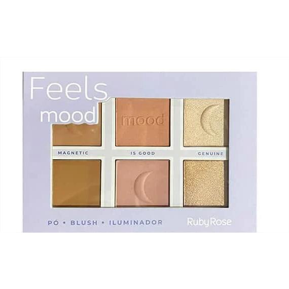 Paleta de Pó Blush e Iluminador Feels Mood Ruby Rose | Shopee Brasil