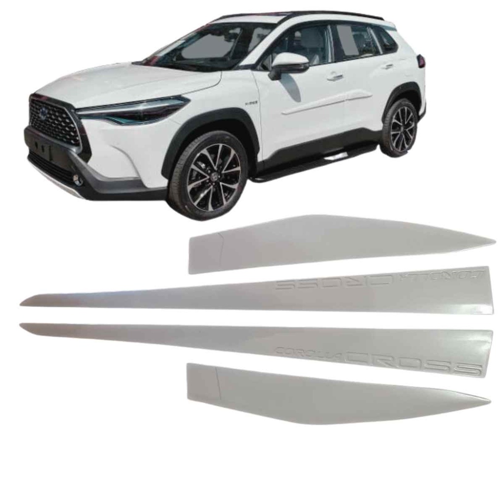 Jogo friso Lateral Corolla Cross branco lunar cor original | Shopee Brasil
