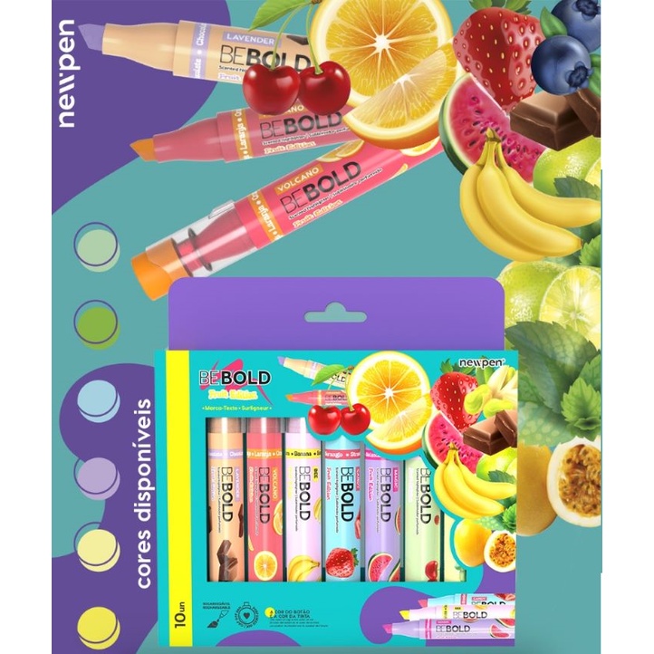 Marca Texto Be Bold 10 cores Fruit Edition - Newpen | Shopee Brasil