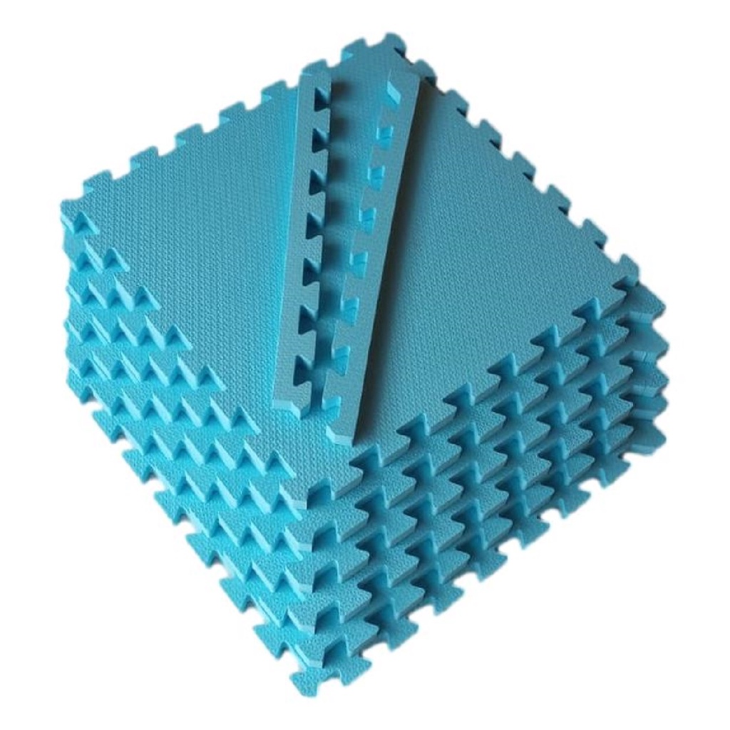 Kit 12 Tatames Tapetes Eva 50x50x1cm 10mm Azul Bebê Alasca Linha ...