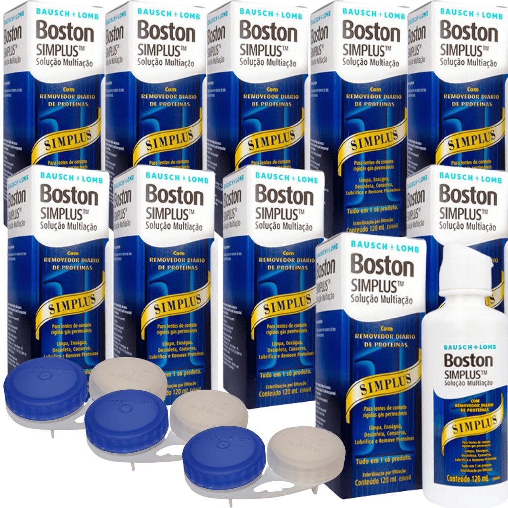 10 Boston Simplus 120ml Solução Multiação Lentes Rígidas | Shopee Brasil