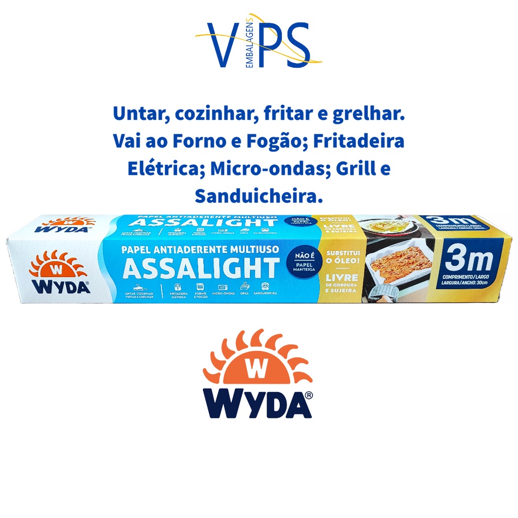 Papel Manteiga Assalight Premium 30cm x 3M Wyda. | Shopee Brasil
