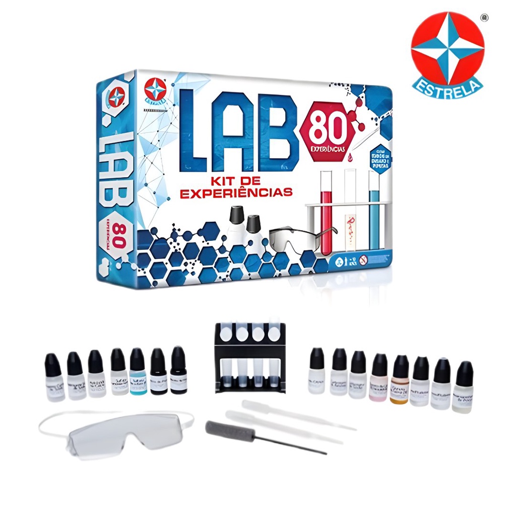 Jogo LAB 80 Kit Experiências Laboratório De Química Infantil | Shopee ...