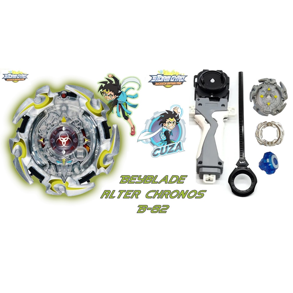 Beyblade Burst Alter Chronos C/Lançador Grip Beyblader Kuza | Shopee Brasil
