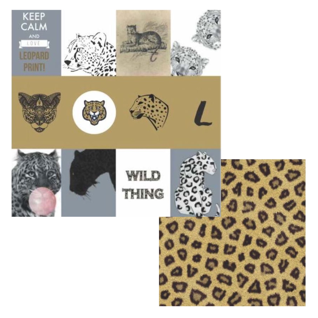 Papel Cardstock Scrapbook Artes Leopardo Modern Wild Thing | Shopee Brasil