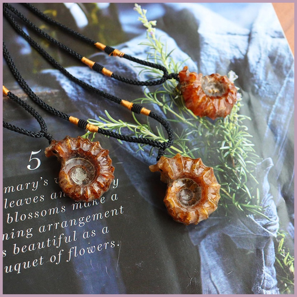 Pingente Amonita Concha Natural Jóias De Pedra Artesanal Whorl Conch ...