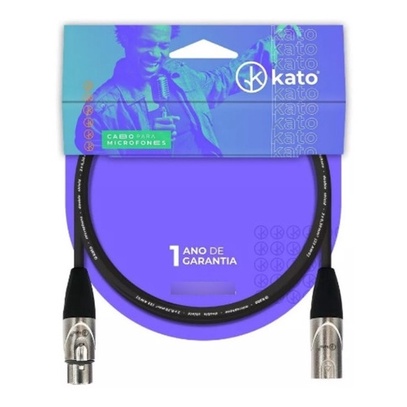 Cabo De Microfone Kato Balanceado Xlr Xlr 3m Balanceado Dmx | Shopee Brasil